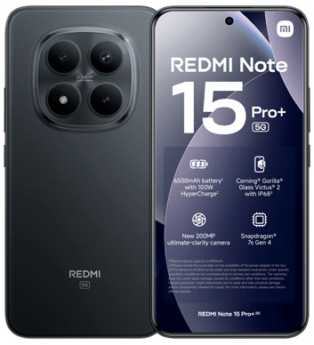 Xiaomi Redmi Note 15 Pro+ 256GB Black met abonnement Proximus en Orange